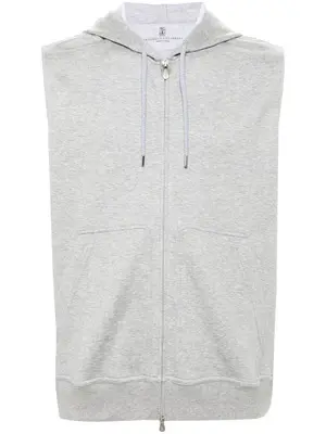 Brunello Cucinelli Sleeveless Zip-up Hoodie - Multicolor
