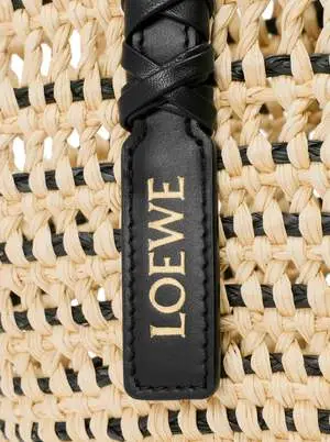 Loewe Medium Braid Basket Bag In Iraca Palm And Calfskin - Multicolor