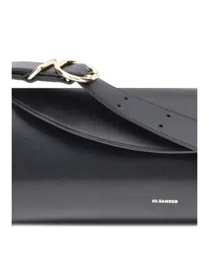 JIL SANDER Large Cannolo Shoulder Bag - Black