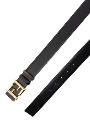 Fendi Reversible Leather Belt With Ff Buckle
