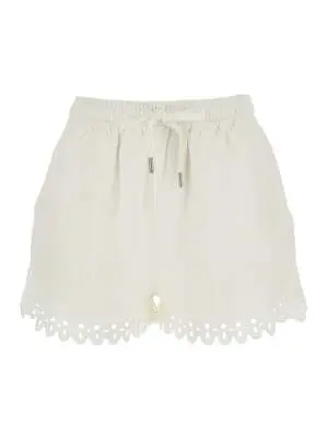 Isabel Marant Étoile Elasticated Waist Shorts With Scalloped Hem - Multicolor