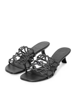 Loewe X Paula's Ibiza Petal Anagram Slides - Black