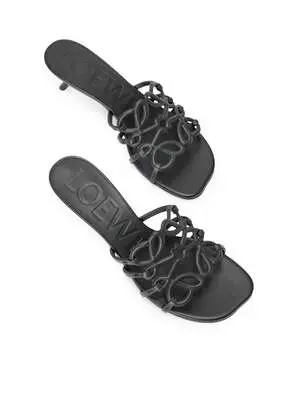 Loewe X Paula's Ibiza Petal Anagram Slides - Black