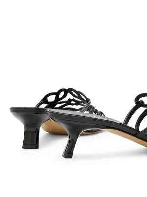 Loewe X Paula's Ibiza Petal Anagram Slides - Black