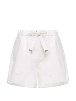 Moncler Cotton Eyelet Drawstring Shorts