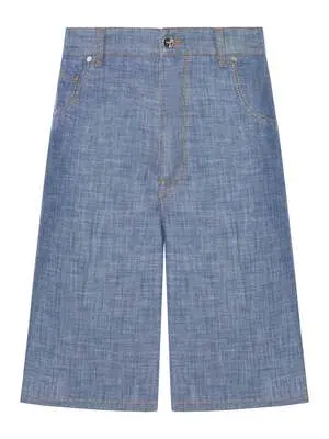 Fendi Light Chambray Bermuda Shorts - Multicolor