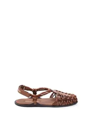 Miu Miu Flat Cord And Leather Sandals