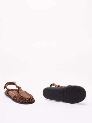 Miu Miu Flat Cord And Leather Sandals