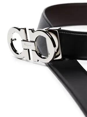 FERRAGAMO Gancini Buckle Leather Belt - Multicolor