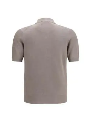 Brunello Cucinelli Cotton Ribbed Polo - Gray