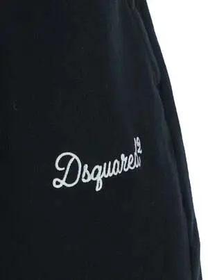 Dsquared2 Cotton Drawstring Waist Logo Shorts - Black