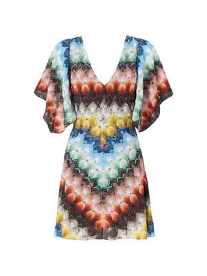 Missoni Printed V-neck Short Dress - Multicolor
