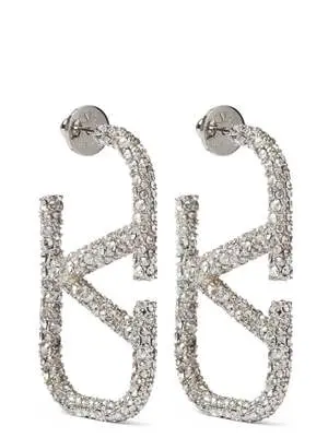 Valentino Garavani Vlogo Signature Crystal Earrings - Silver