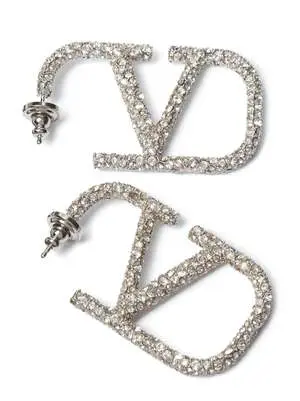 Valentino Garavani Vlogo Signature Crystal Earrings - Silver