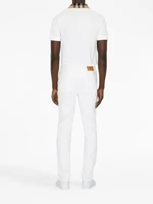 Burberry Check-collar Cotton Polo Shirt - Multicolor
