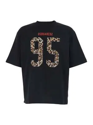 Dsquared2 T-shirt With Maxi Logo On The Front In Cotton For - Black
