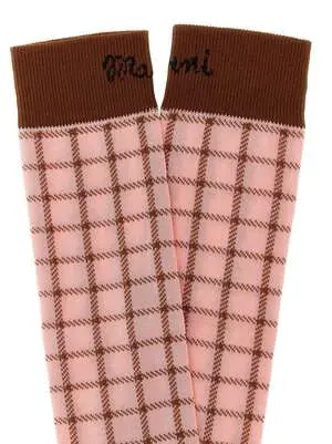 Marni Knee High Check Socks