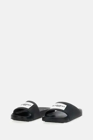 Givenchy Label Slide Flat Sandals - Multicolor