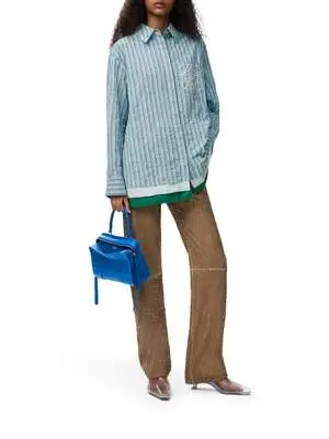 Loewe Technical Cotton Crinkle Striped Shirt