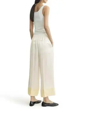 TOTEME Wide-leg Satin Drawstring Trousers - White