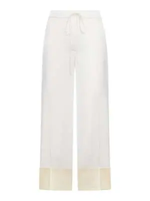 TOTEME Wide-leg Satin Drawstring Trousers - White