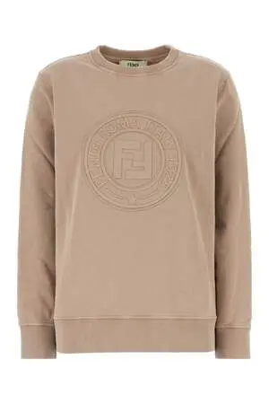 Fendi Oversized Cotton Sweatshirt With Monogram Detail - Brown