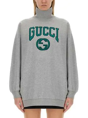 Gucci Embroidered Cotton Sweatshirt - Gray