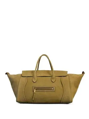 Celine Luggage Medium Suede Calfskin Tote Bag