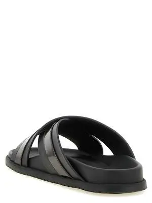 Dolce & Gabbana Calf Leather Slide Sandals - Black