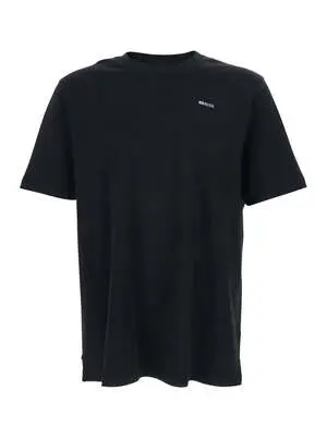 DIESEL® Diesel Men 'T-Adjust-Met' Black T-Shirt With Logo On The Front In Cotton Man Black