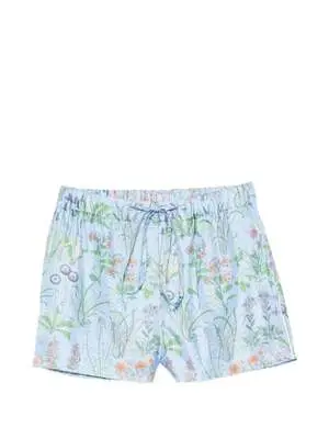 Gucci GUCCI Silk Twill Dragonfly Print Shorts Multicolor
