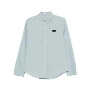 Miu Miu Checkered Cotton Button-down Shirt