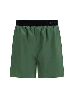 TOM FORD Tom Ford Stretch Silk Satin PJ Shorts Green