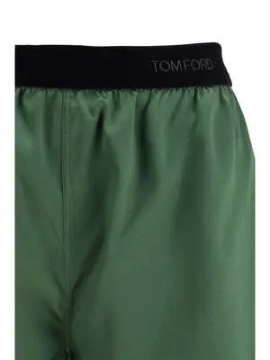TOM FORD Stretch Silk Satin Pj Shorts - Green