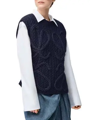 Loewe Hand-woven Anagram Motif Wool Vest