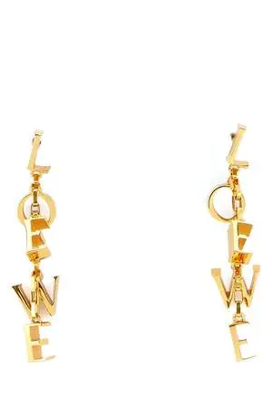 Loewe Gold Tone Charm Drop Earrings - Multicolor