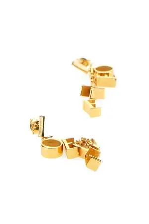Loewe Gold Tone Charm Drop Earrings