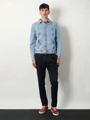 Brunello Cucinelli Denim Jacket With Suede Collar