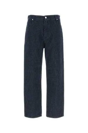 Fendi Embroidered Stretch Denim Jeans - Blue