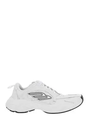 Balenciaga White Leather Low Top Sneakers With Logo Detail - Multicolor