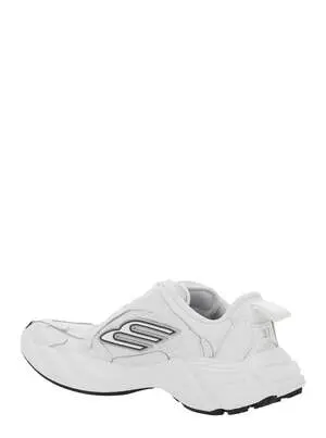 Balenciaga White Leather Low Top Sneakers With Logo Detail - Multicolor