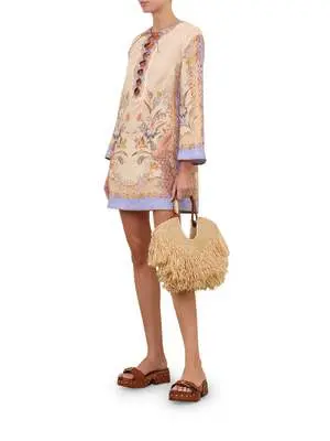 Zimmermann Indra Linen Mini Tunic Dress - Multicolor