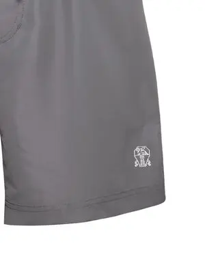 Brunello Cucinelli Embroidered Logo Swim Shorts - Multicolor