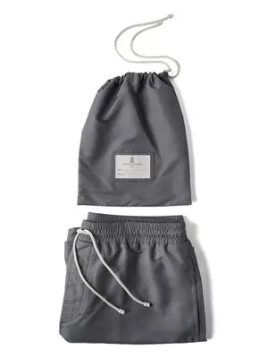 Brunello Cucinelli Embroidered Logo Swim Shorts - Multicolor