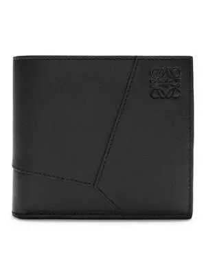 Loewe Puzzle Bifold Coin Wallet In Calfskin - Black