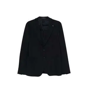 Tagliatore Dark Cotton Two-pocket Blazer - Blue