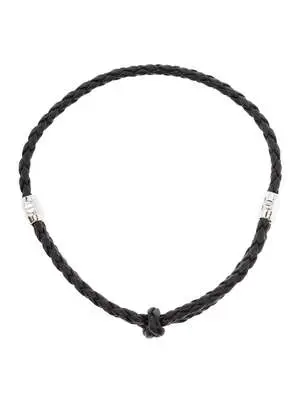 Bottega Veneta Braided Leather And Silver Bracelet - Multicolor