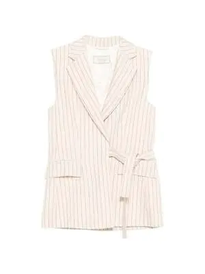 Peserico Striped Linen Vest