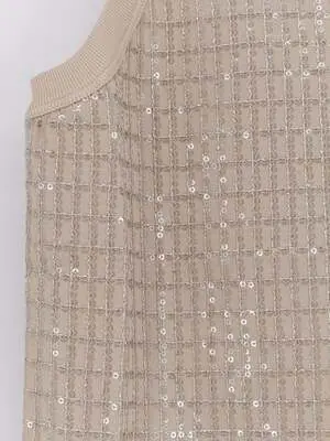 Brunello Cucinelli Sequined Jersey Tank Top - Multicolor