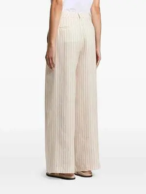 Peserico Striped Linen Wide-leg Trousers